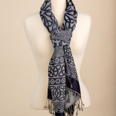 Blue Trinity Knot Pashmina Scarf.